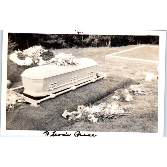 None | Other | 941 Original Photo Casket Coffin About To Be Lowered 3x5 ...